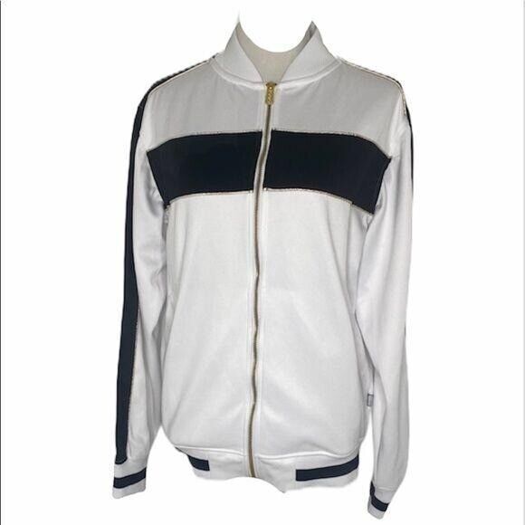 csg | Shirts | Mens Medium Track Jacket Csg White And Black Long Sleeve ...
